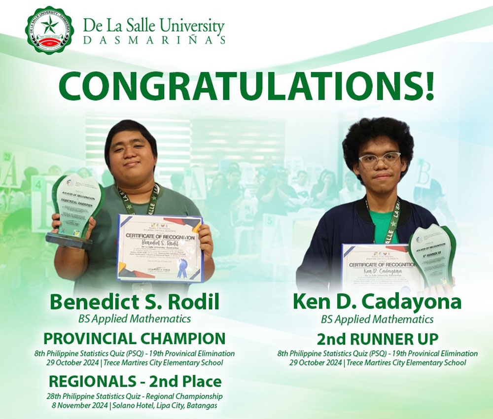 BS Applied Math Students Win Medals in Philippine Statistics Quiz ...